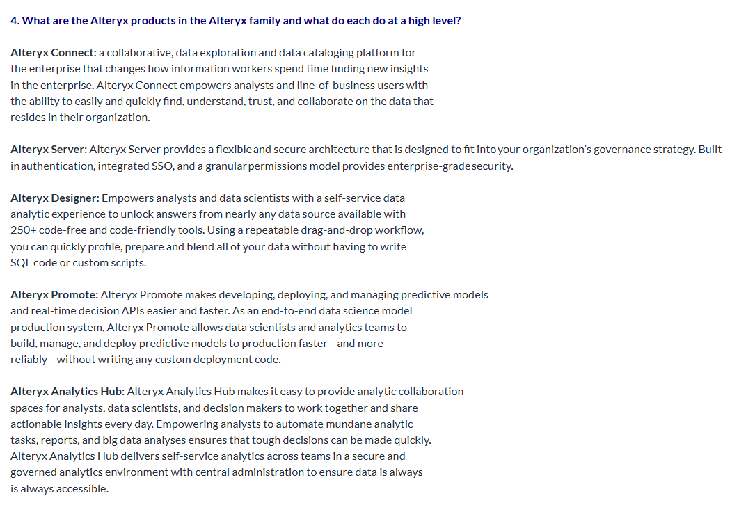 Top 60+ Alteryx Interview Questions and Answers