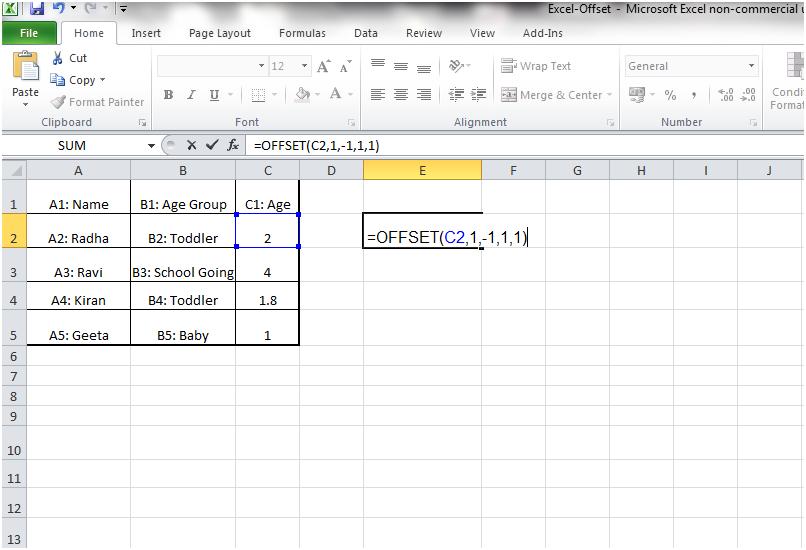Excel Name Offset – Offset Excel Example – KTVOU